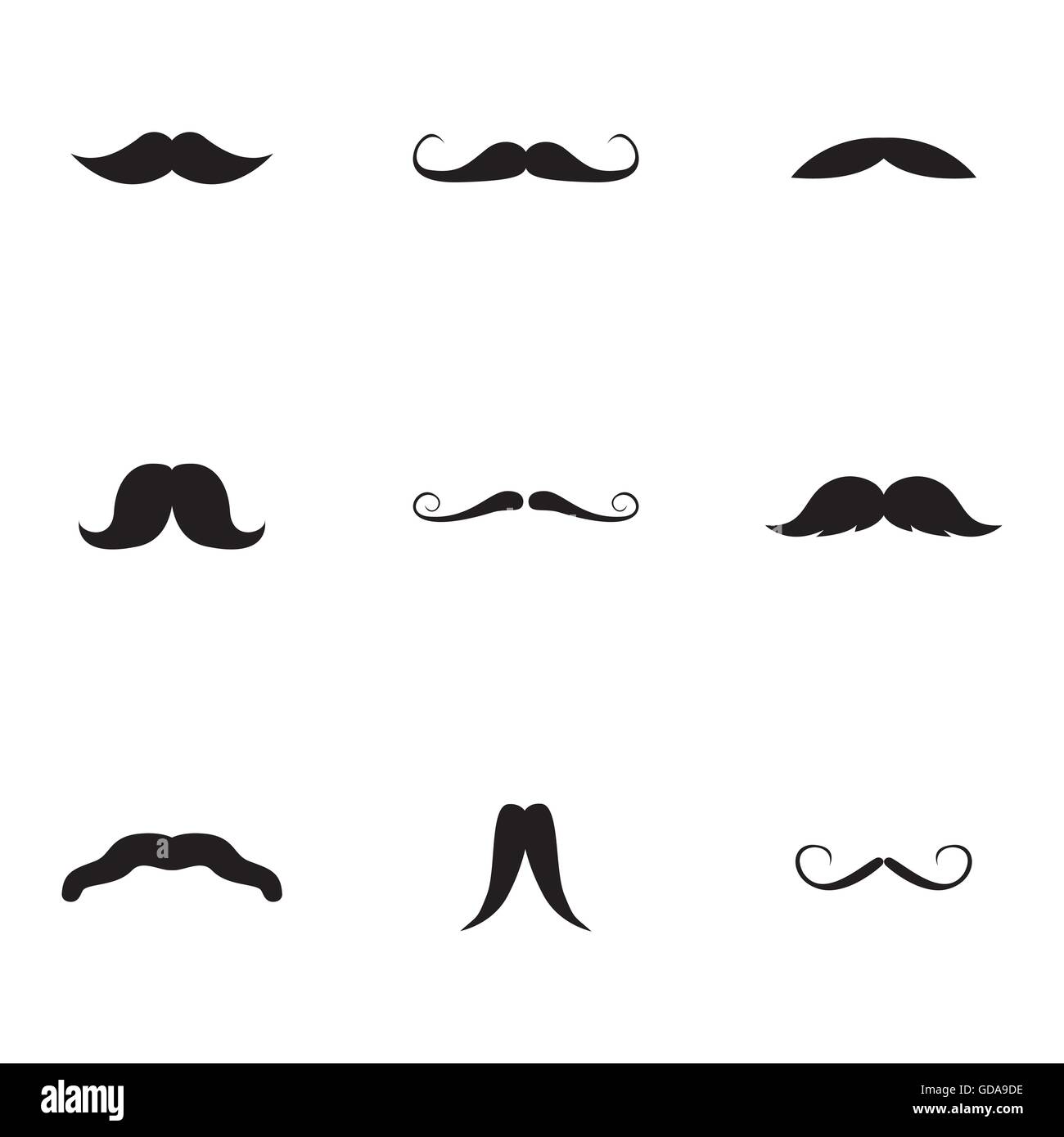 Vector black mustaches icons set Stock Vector Image & Art - Alamy