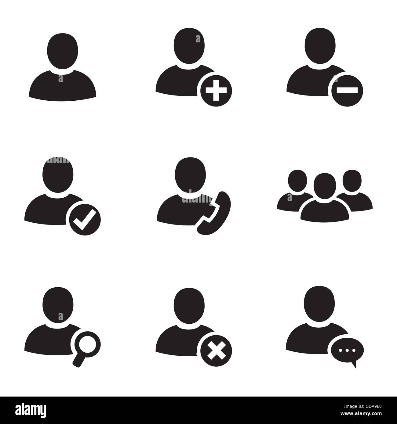 Vector black people icons set Stock Vector Image & Art - Alamy
