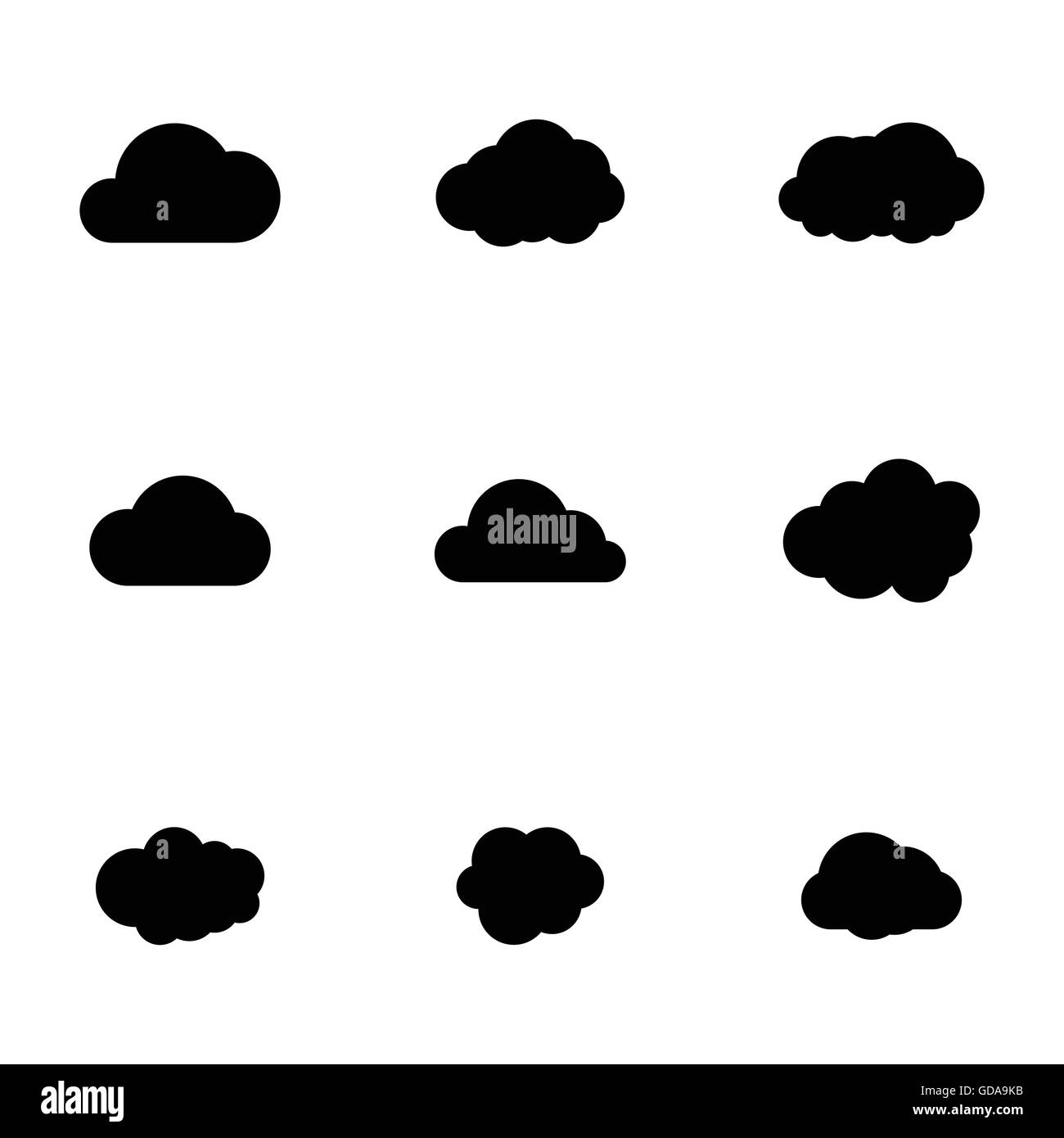 Vector black cloud icons set Stock Vector Image & Art - Alamy