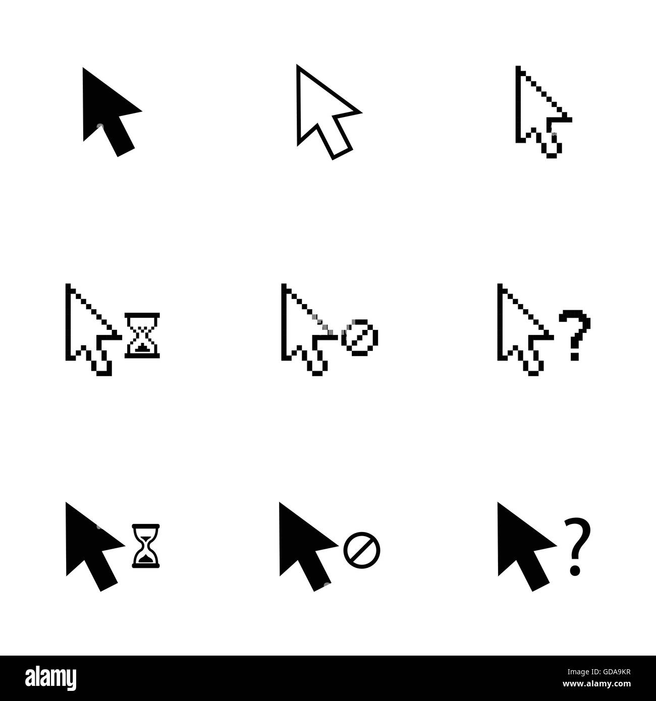 Vector Black Mouse Cursor Icons Set Stock Vector Image And Art Alamy