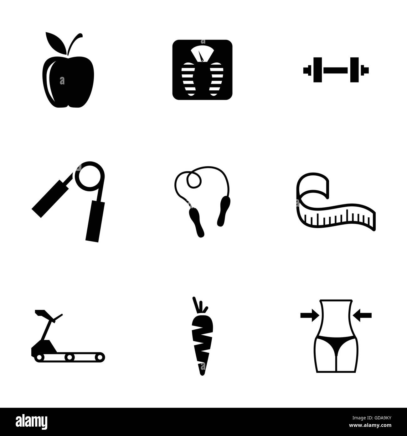 Vector black diet icons set Stock Vector Image & Art - Alamy