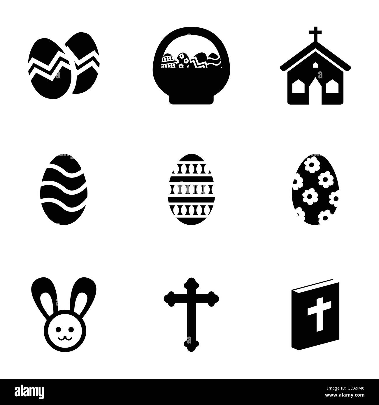 Vector black easter icons set Stock Vector Image & Art - Alamy