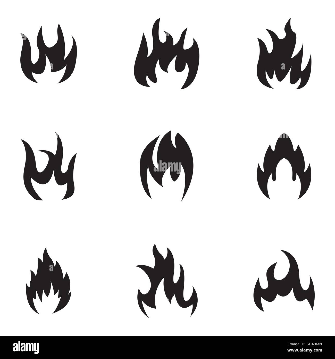 Vector black fire icons set Stock Vector Image & Art - Alamy