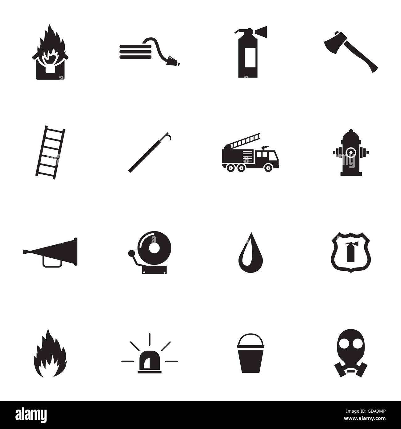 Firefighting fire engine fire firefighters Stock Vector Images - Alamy