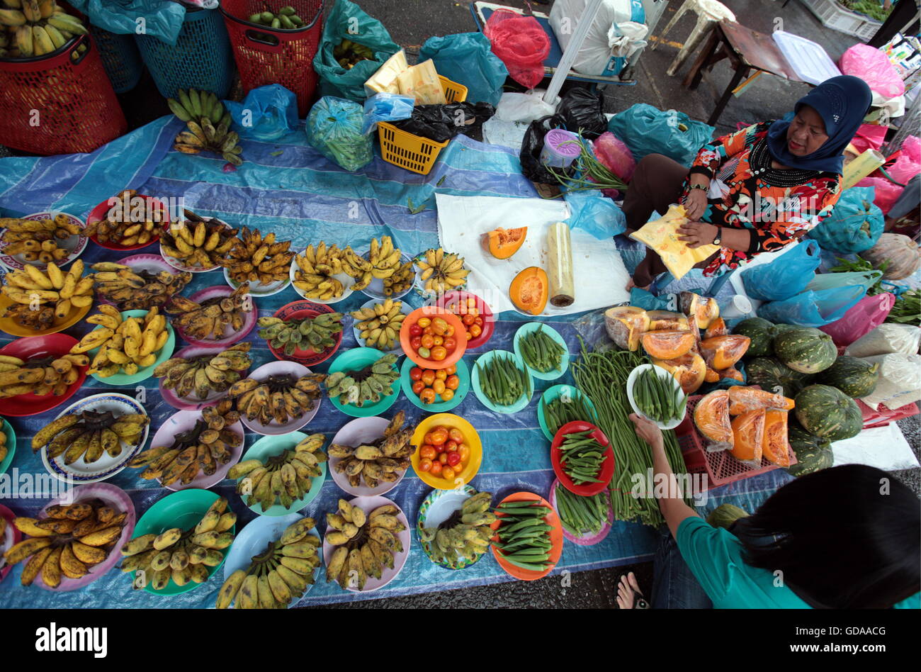 fruits and fegetable at the market in the city of Bandar seri Begawan ...