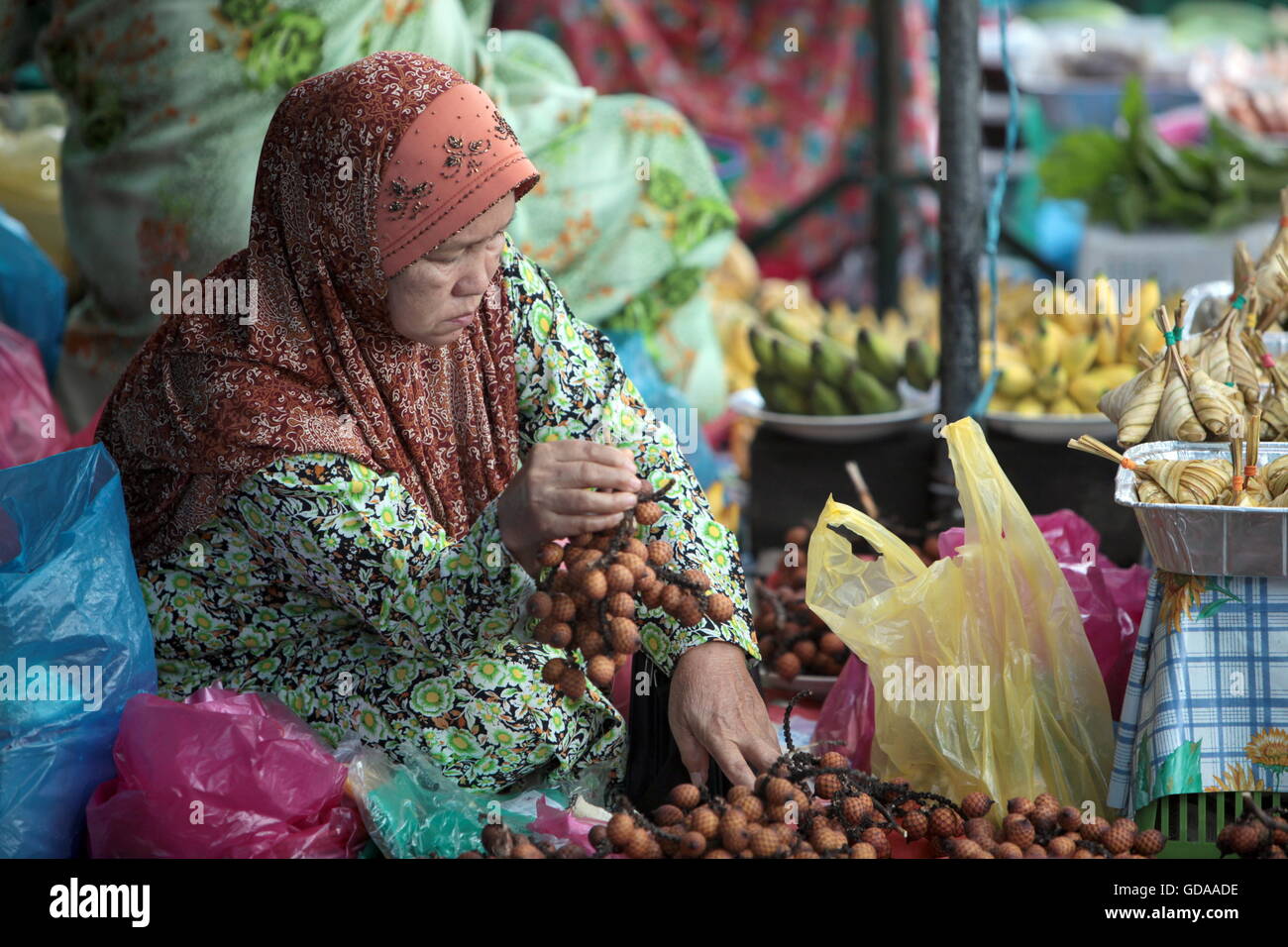 fruits and fegetable at the market in the city of Bandar seri Begawan ...