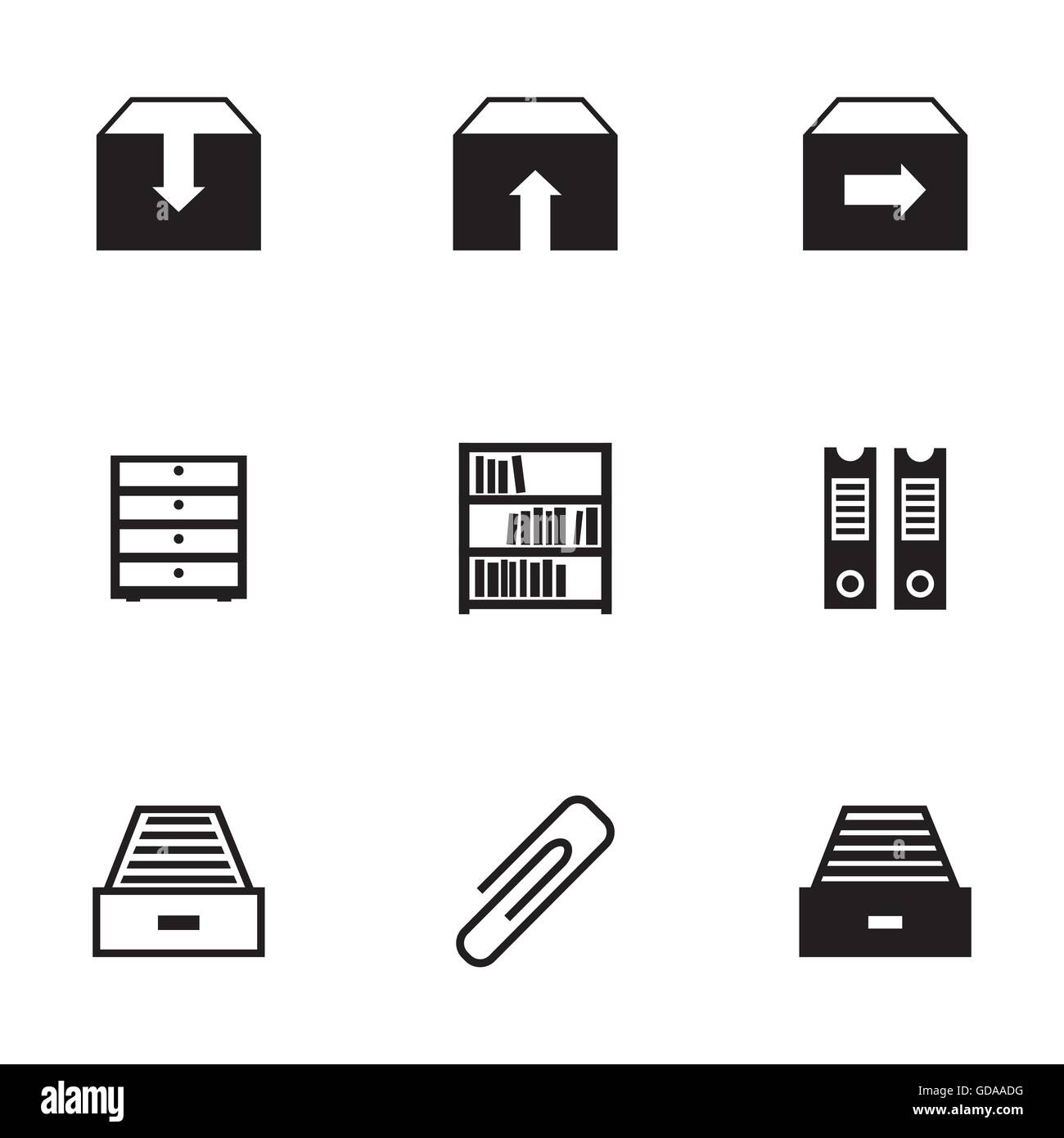 Vector black archive icons set Stock Vector Image & Art - Alamy