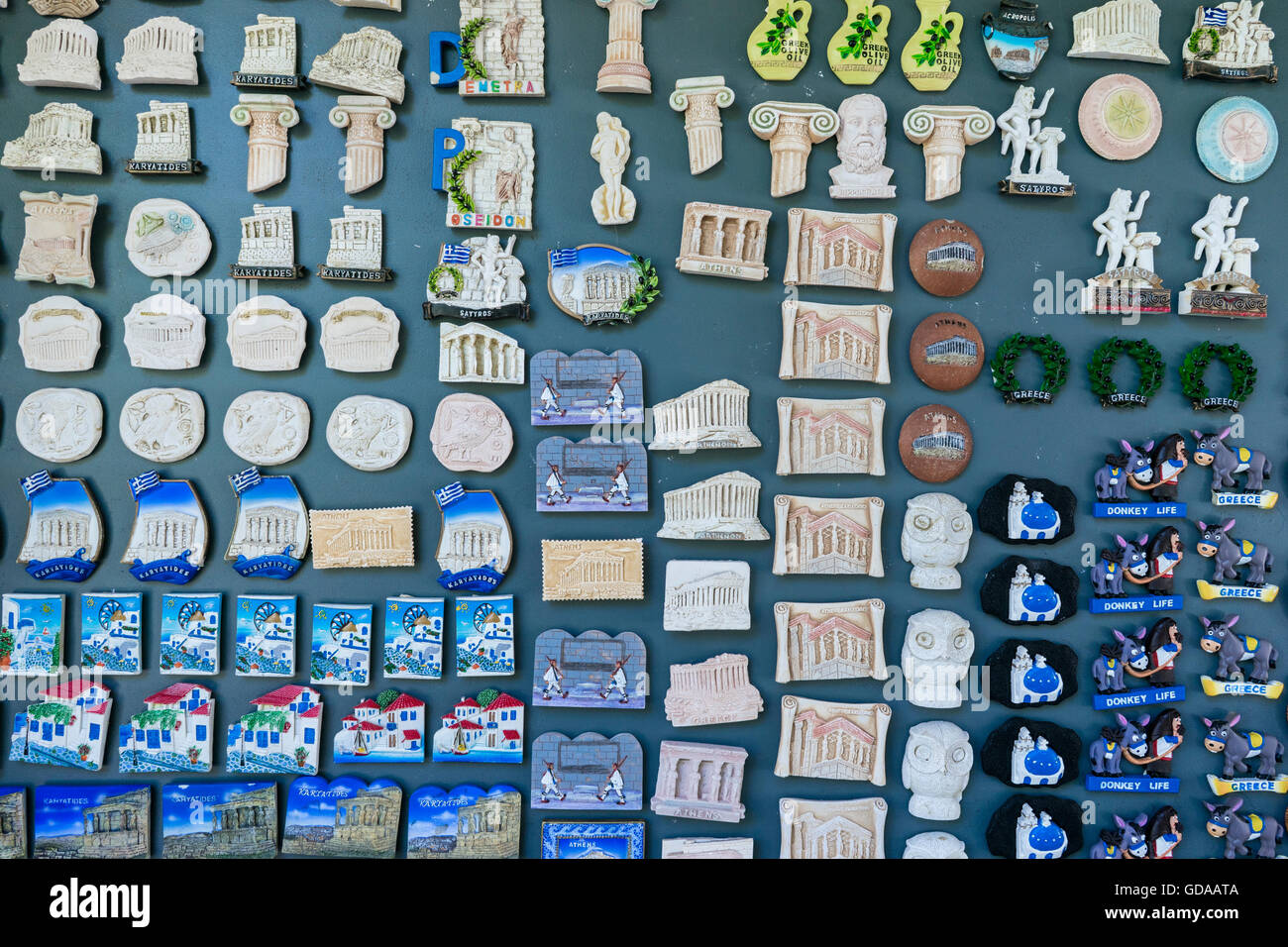 Selection of fridge magnets depicting the Parthenon, the Presidential ...