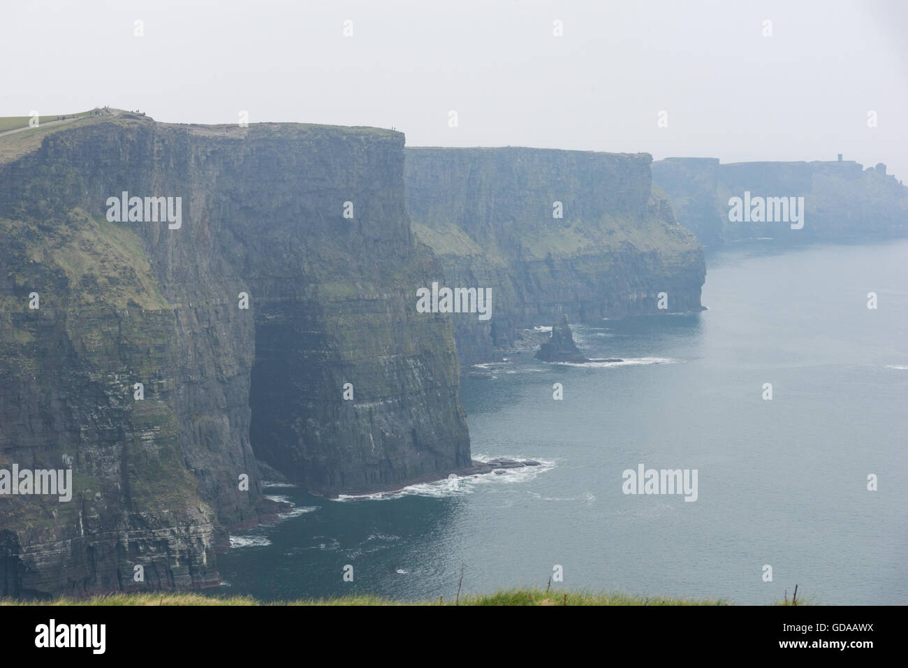 Ireland, County Clare, Cliffs of Moher, Steep rock faces by the sea ...