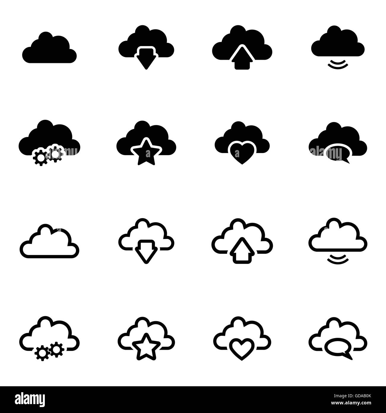 Vector black clouds icons set Stock Vector Image & Art - Alamy