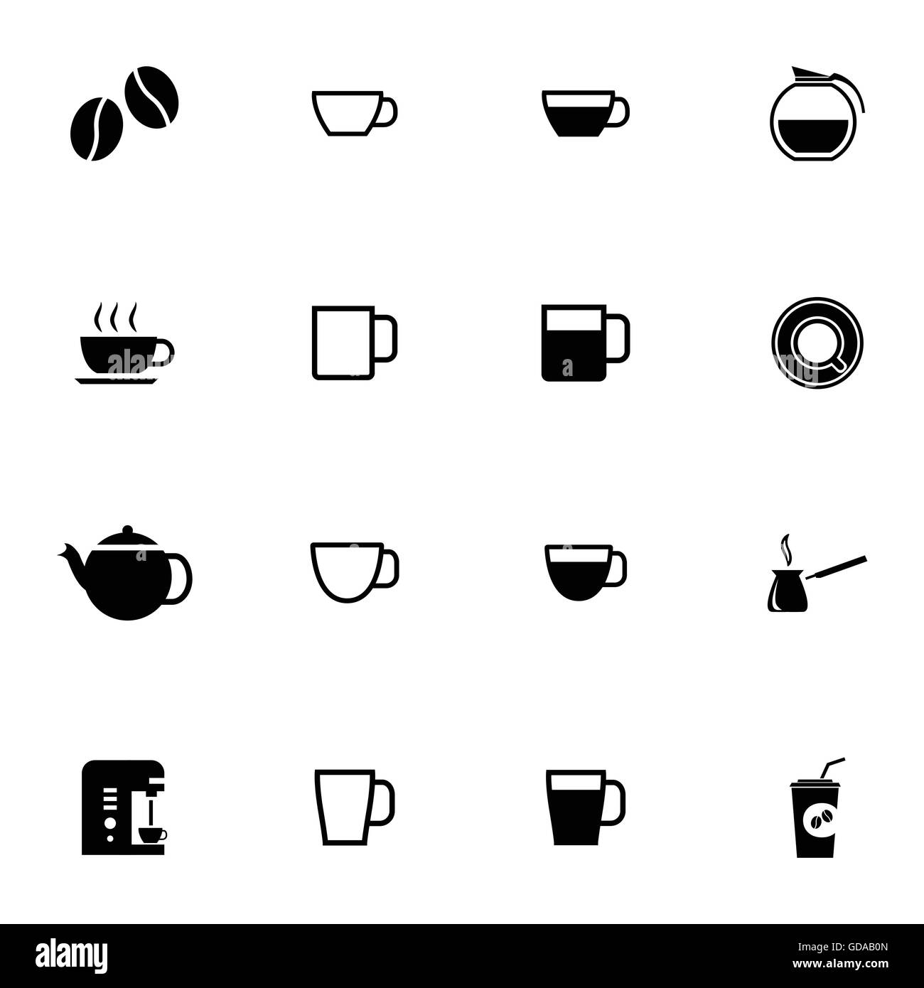 Vector black coffe icons set Stock Vector Image & Art - Alamy