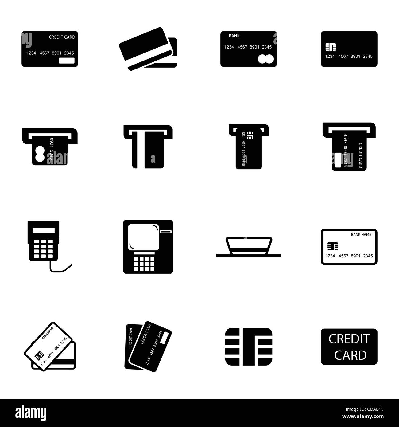 Credit cards isolated vector Black and White Stock Photos & Images - Alamy