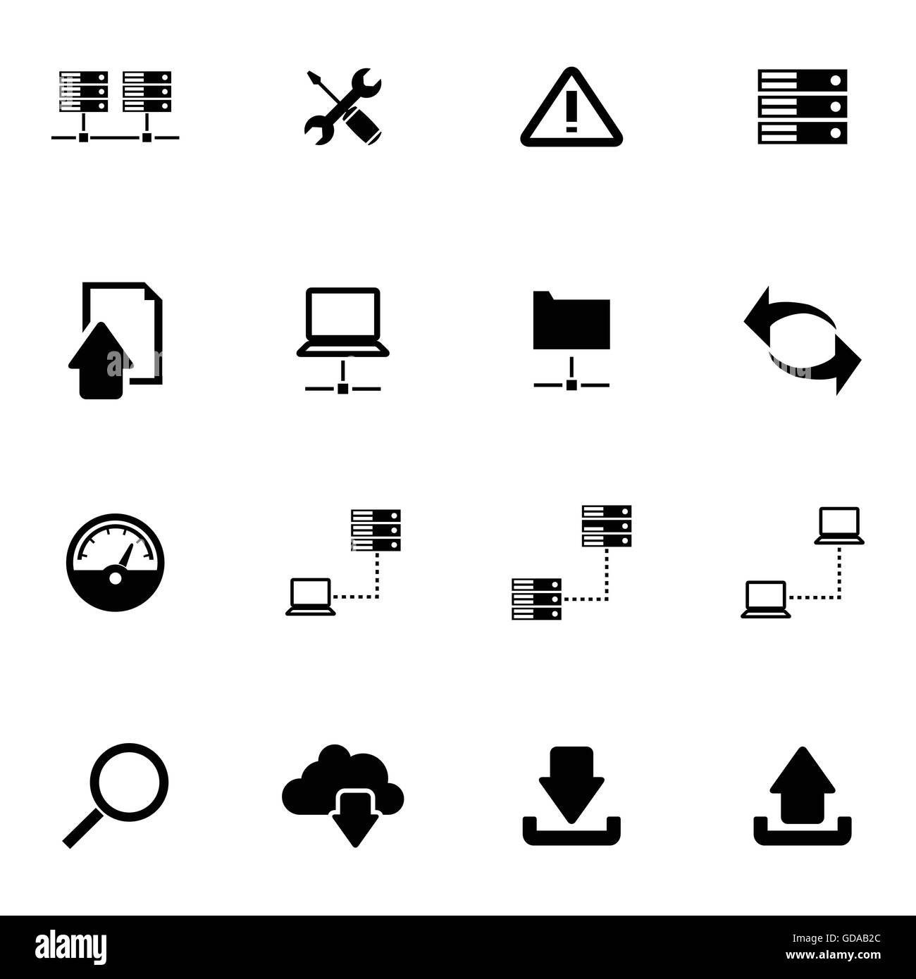 Vector Black FTP Icon Set Stock Vector Image Art Alamy