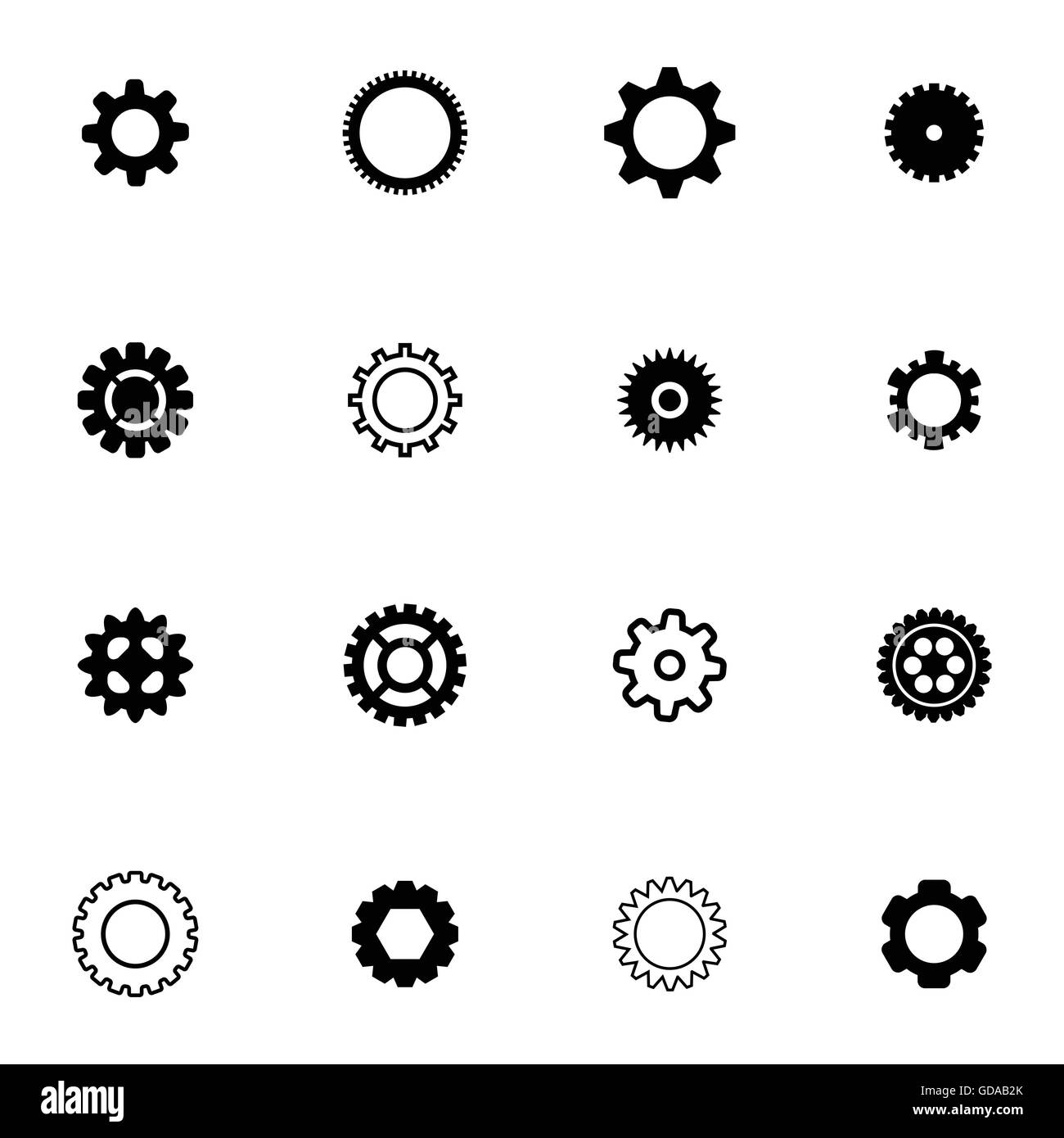 Vector black gears icons set Stock Vector Image & Art - Alamy