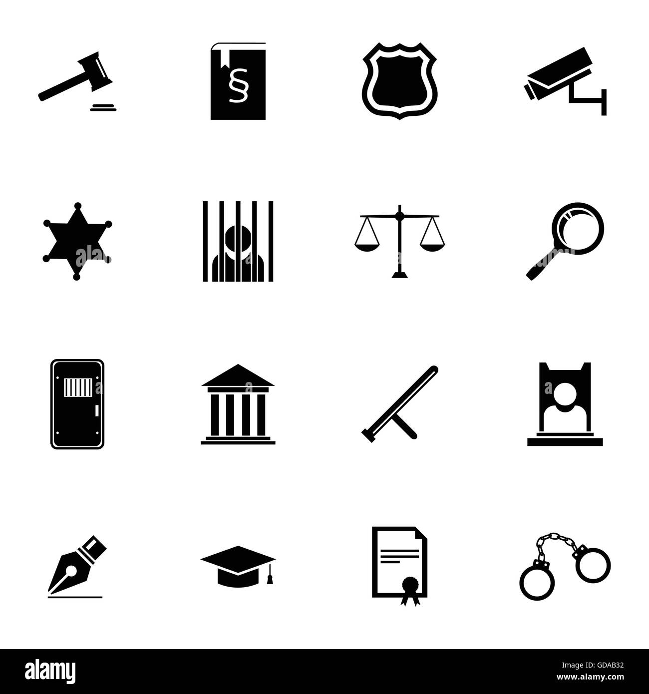 Vector black justice icons set Stock Vector Image & Art - Alamy