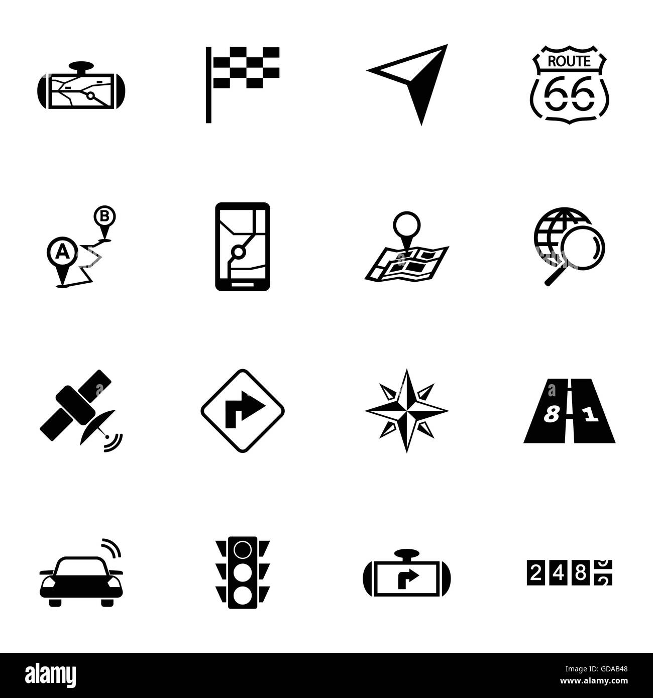 Vector black navigation icons set Stock Vector Image & Art - Alamy