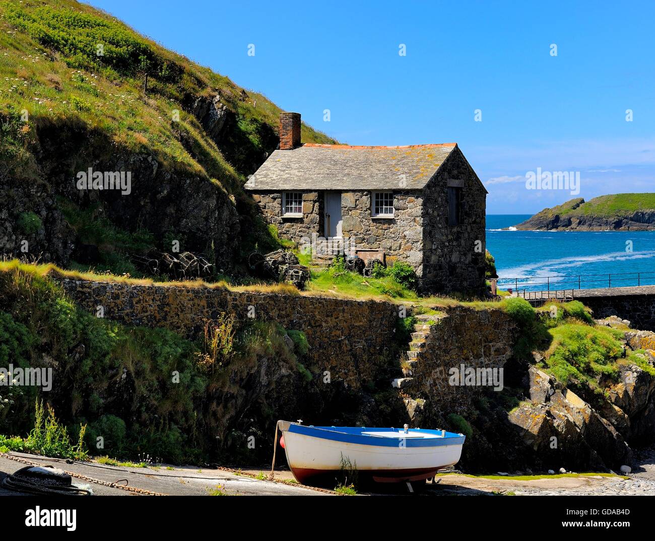 Mullion cove harbour Cornwall England UK Stock Photo - Alamy