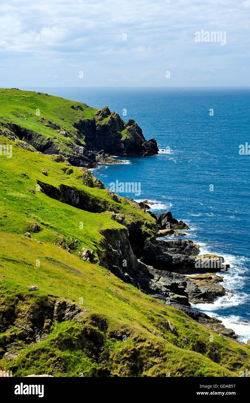 A view of the Cornish coastline in Mullion Cornwall England UK Stock ...