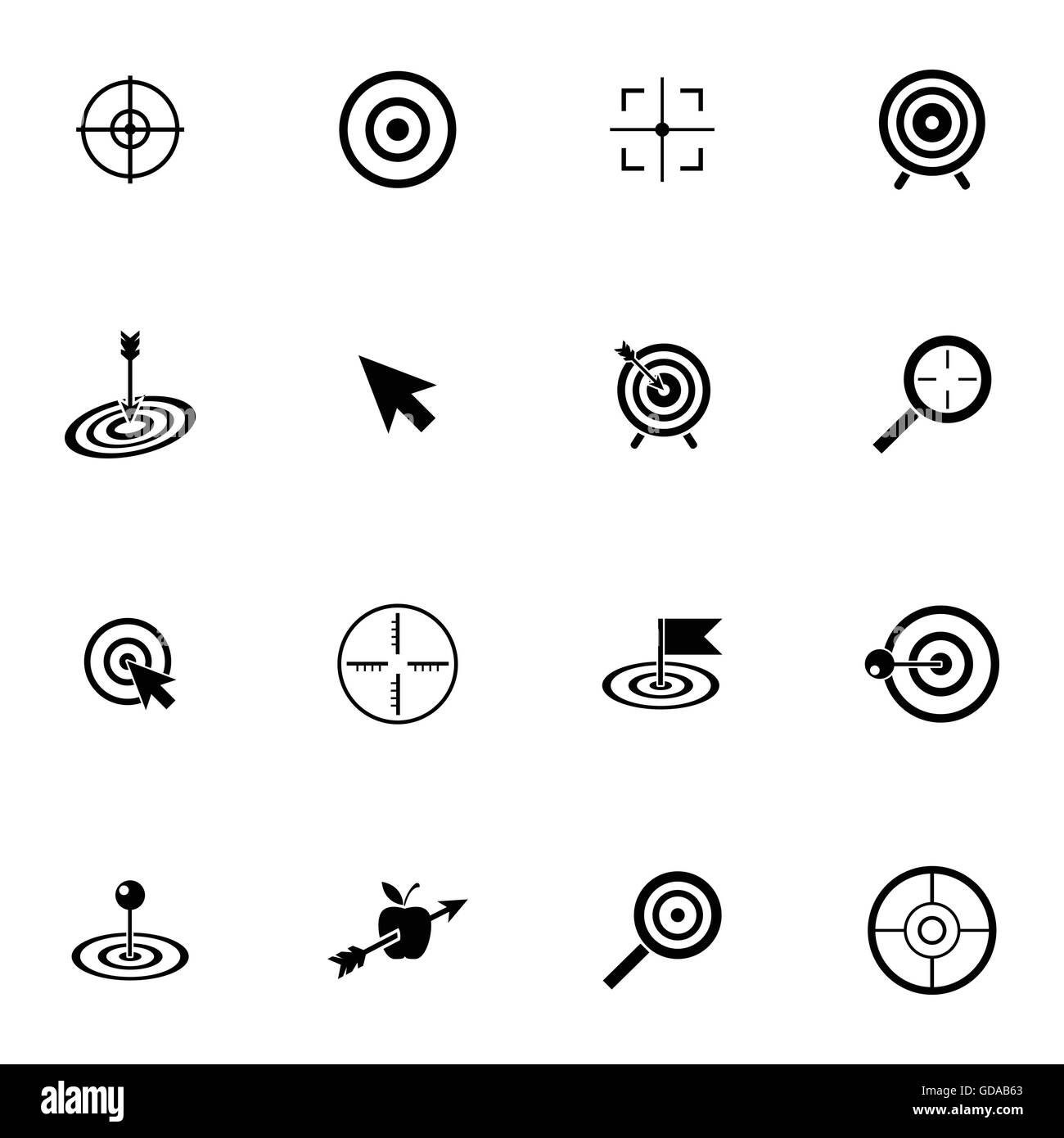 Vector black target icons set Stock Vector Image & Art - Alamy