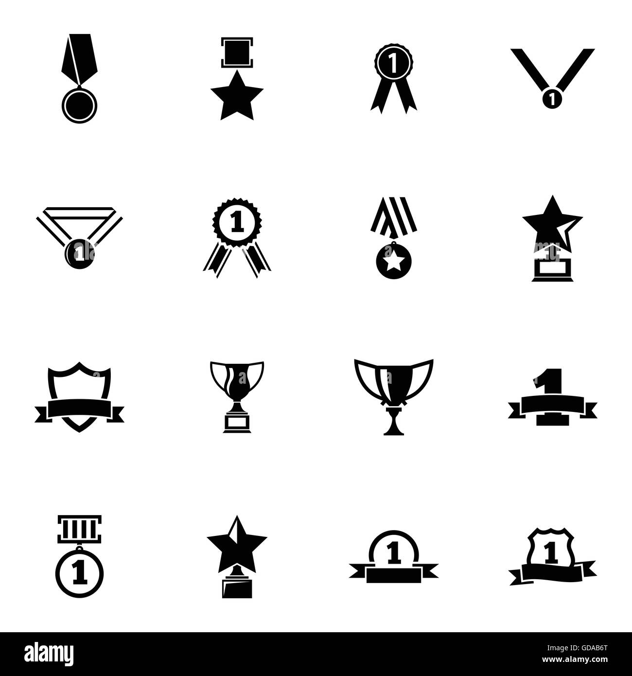 Vector black trophy and awards icons set Stock Vector Image & Art - Alamy