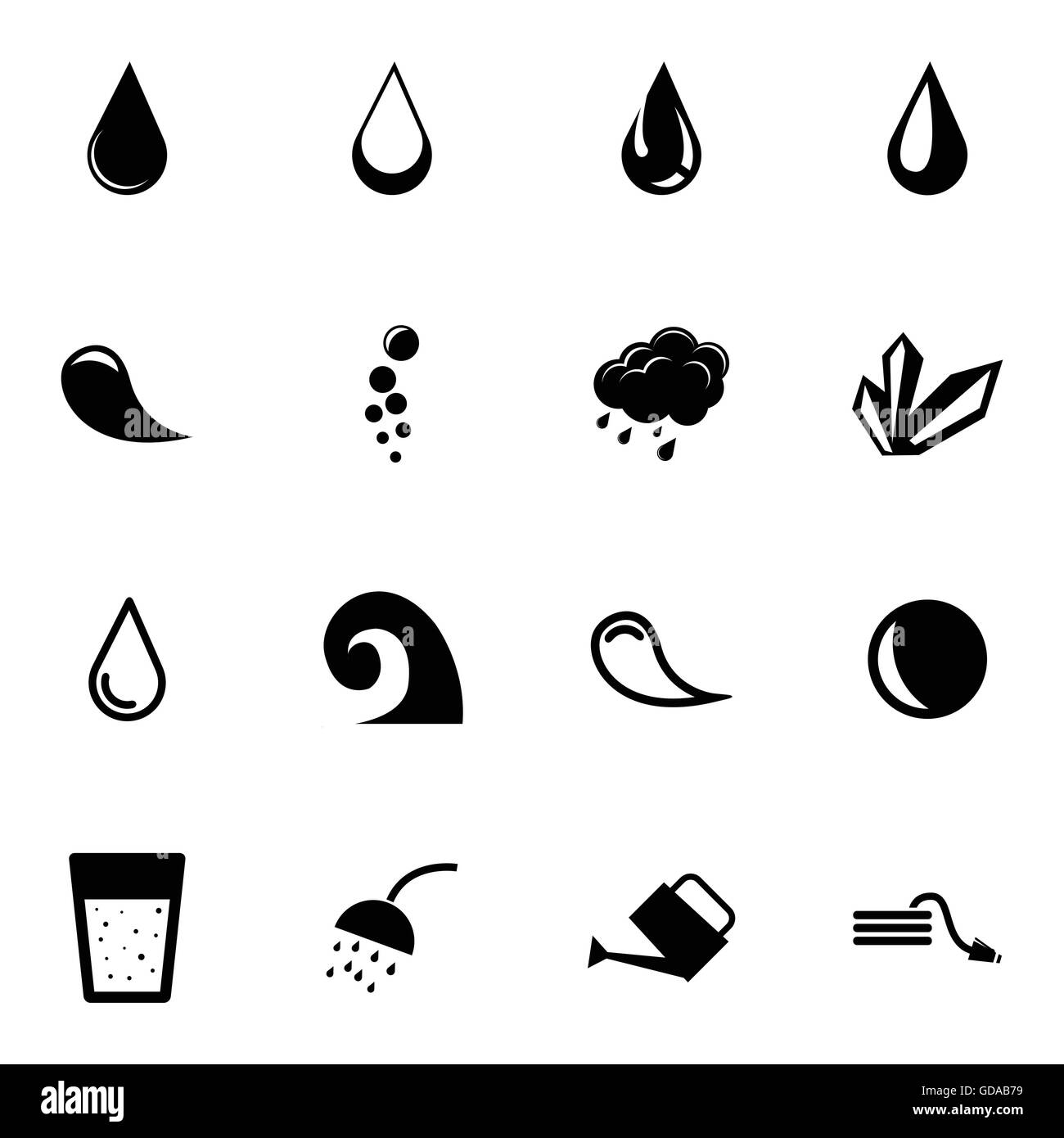Vector black water icons set Stock Vector Image & Art - Alamy