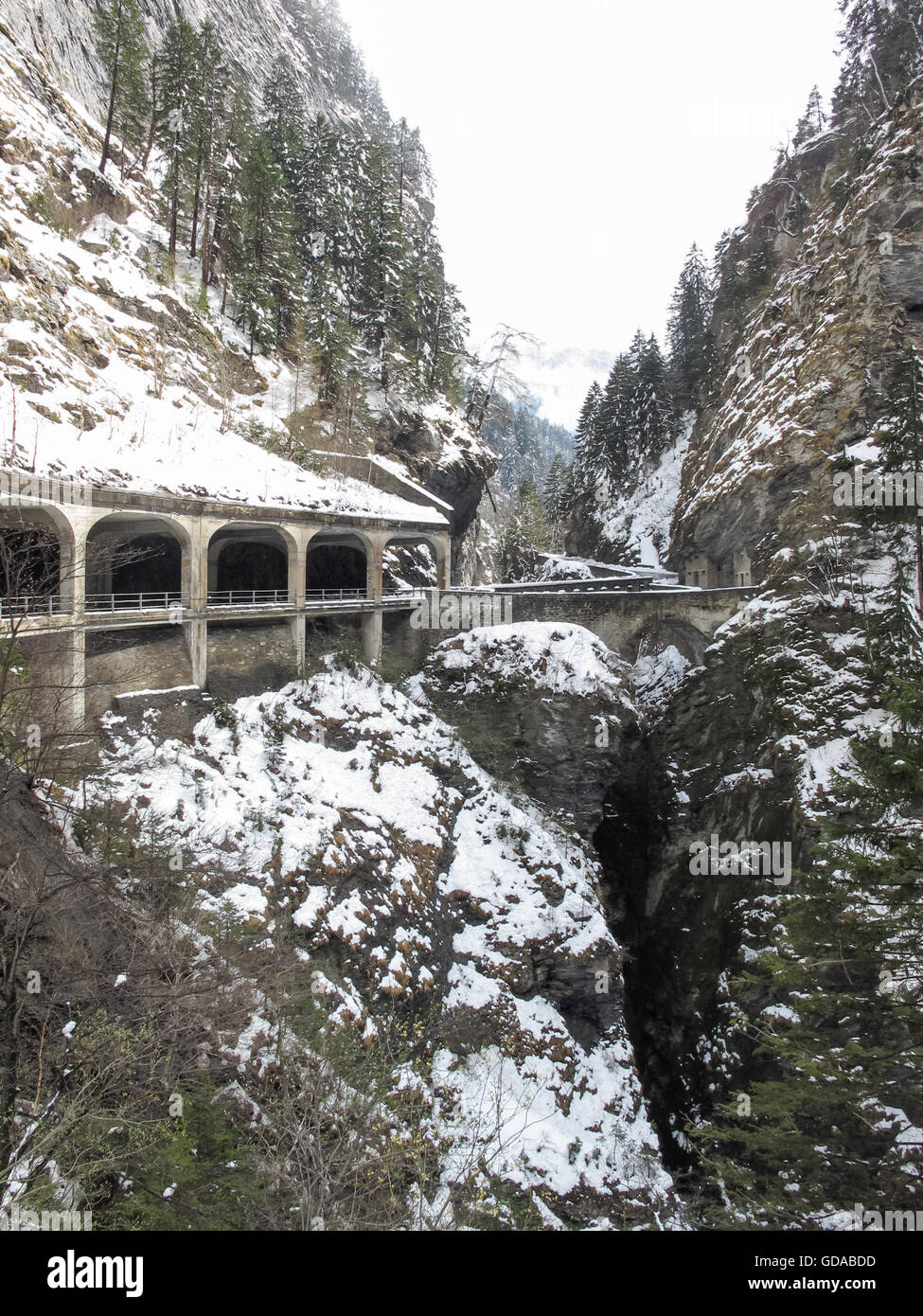 Switzerland, walk along the cliffs above a gorge, ride into the ...