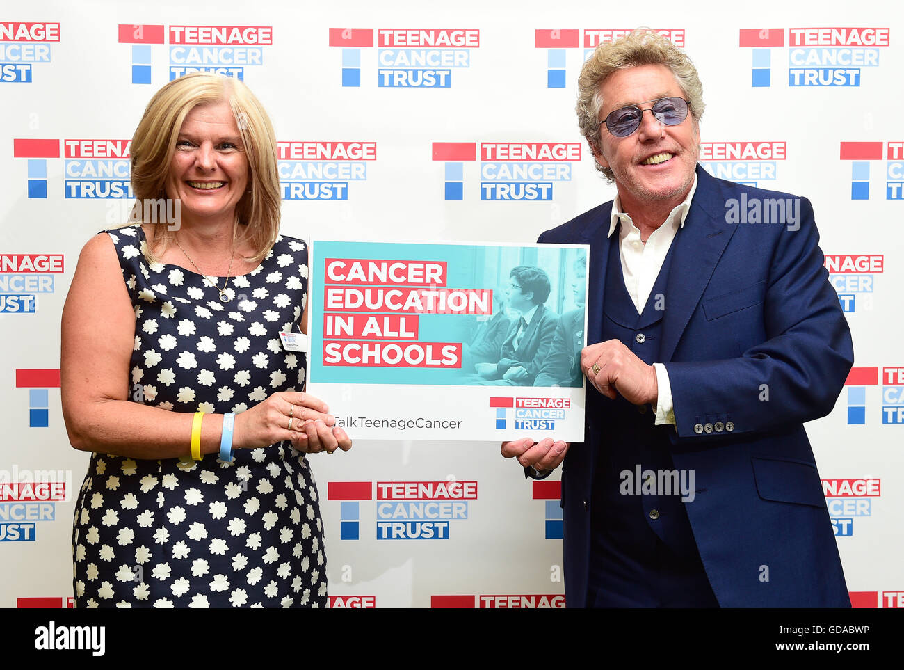 Roger Daltrey (right) and Jane Sutton, mother of Stephen Sutton, during ...
