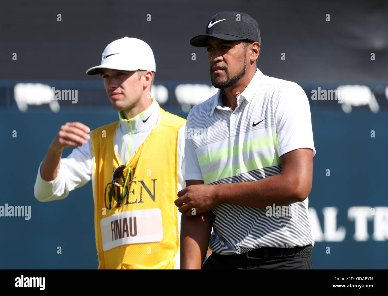 USA's Tony Finau after completing his round on the 18th green during ...