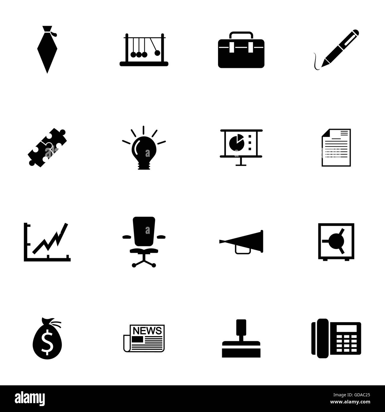 Vector black business icons set Stock Vector Image & Art - Alamy
