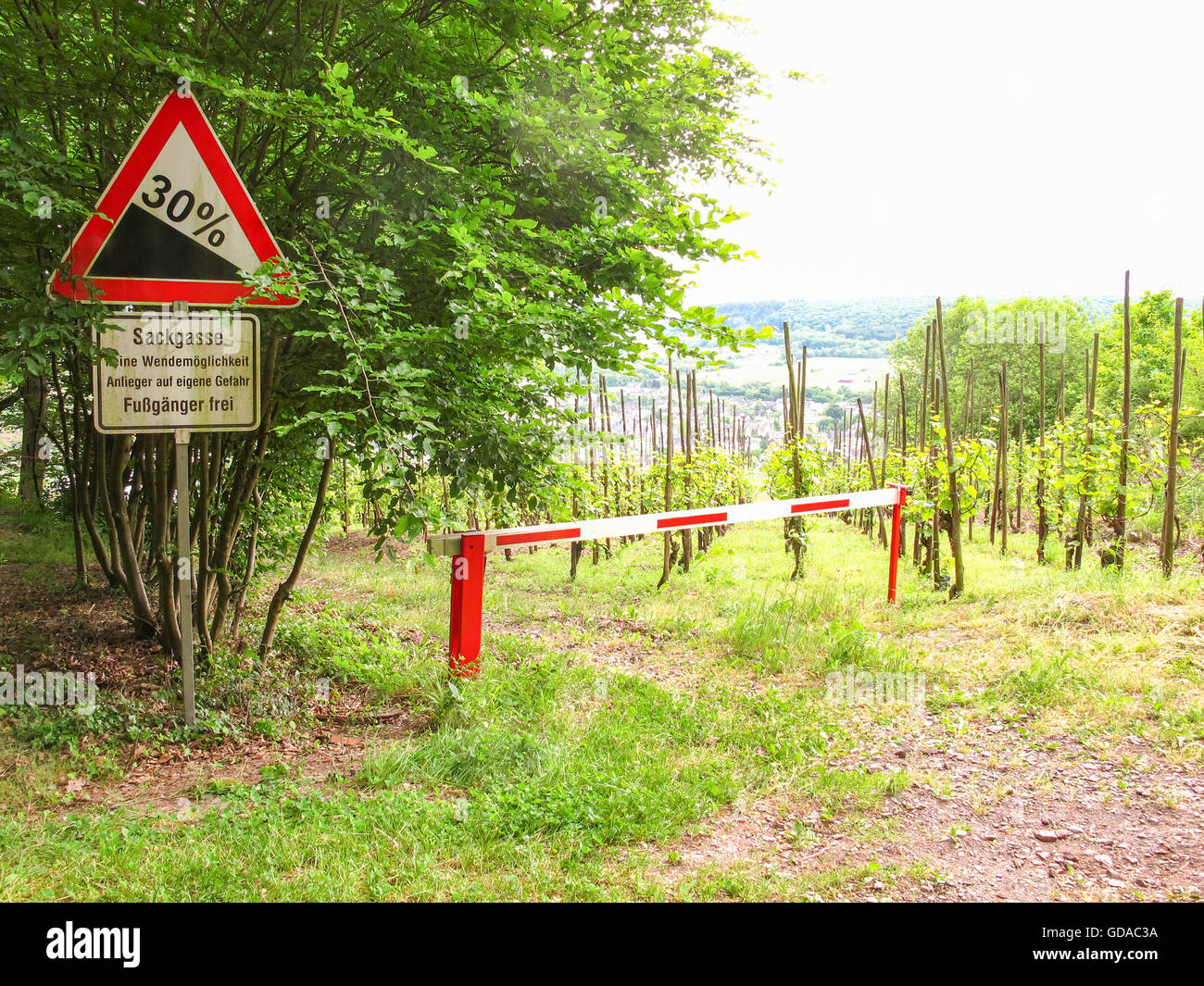 Danger sign steep terrain hi-res stock photography and images - Alamy