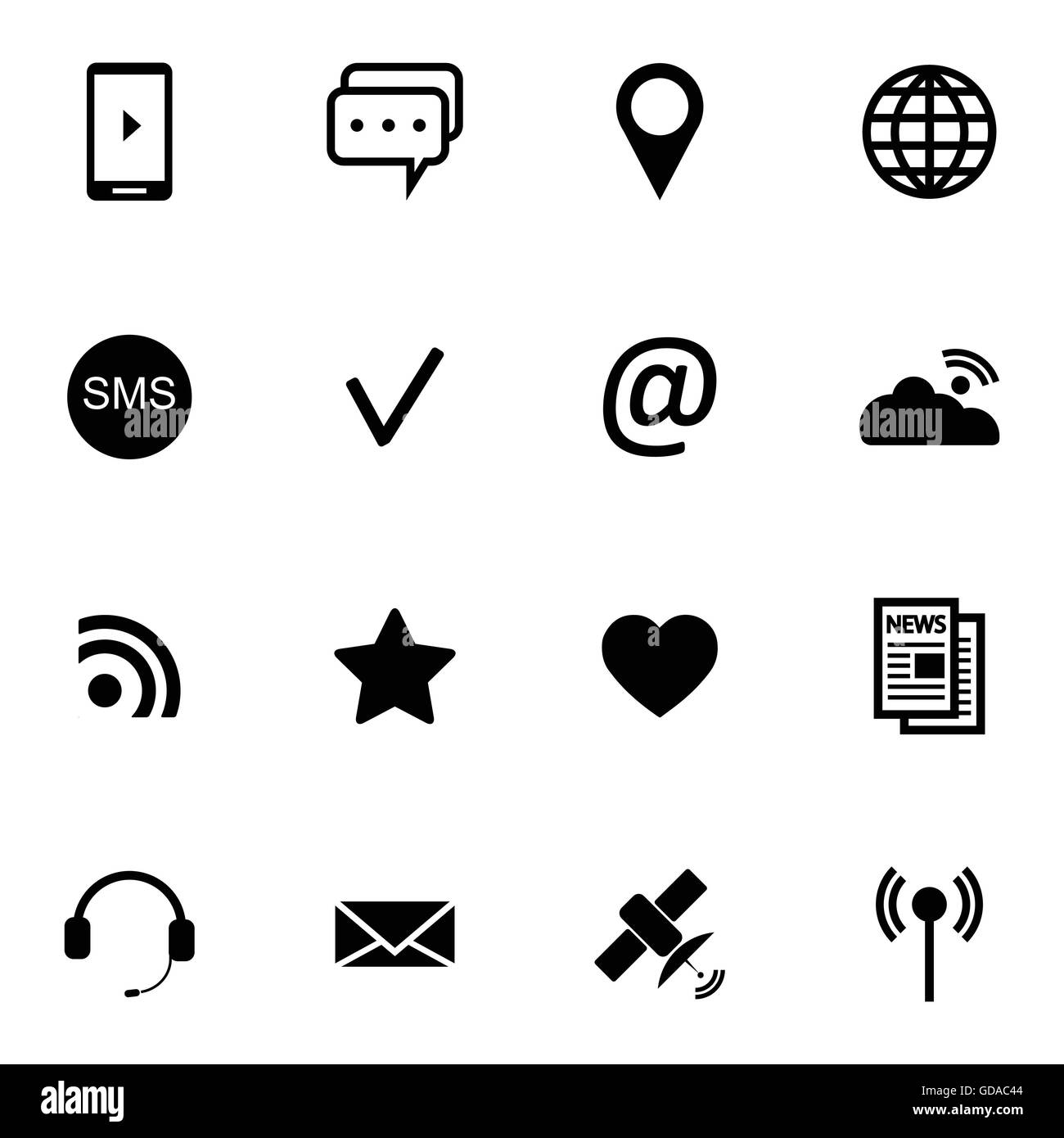 Address email phone symbols vector Cut Out Stock Images & Pictures - Alamy