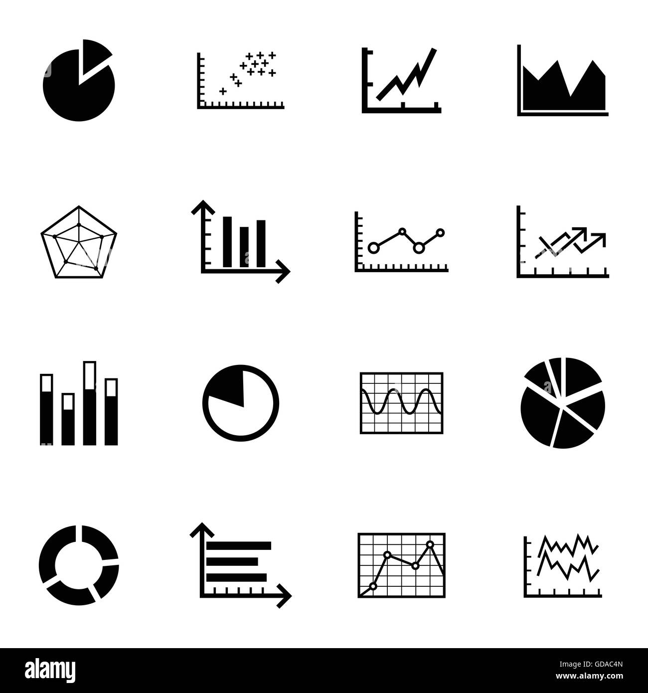 Vector black diagram icons set Stock Vector Image & Art - Alamy