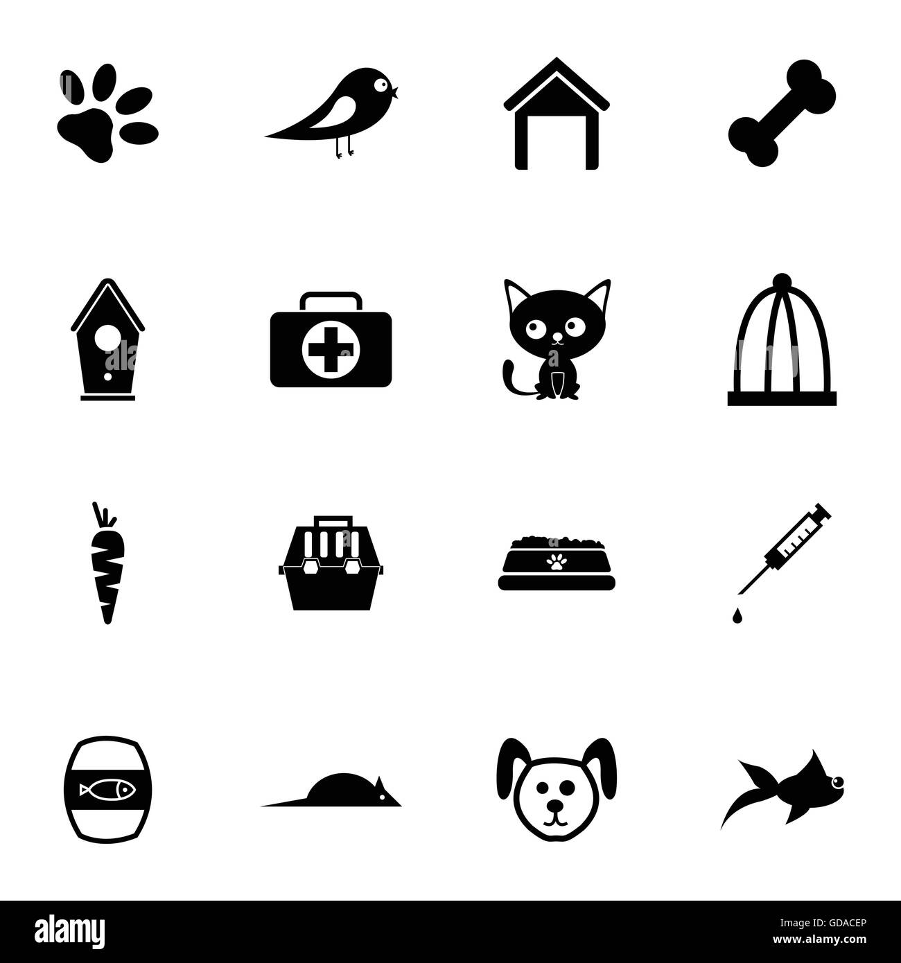 Vector black pet icons set Stock Vector Image & Art - Alamy