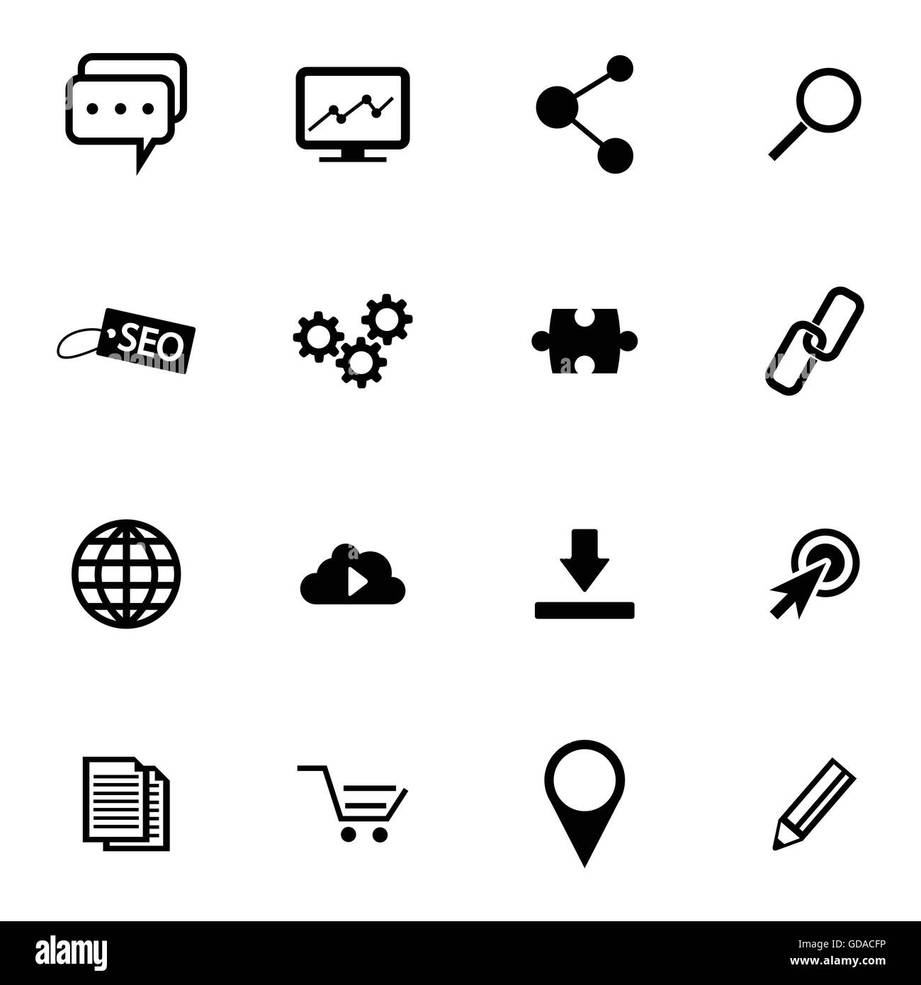 Vector Black Seo Icons Set Stock Vector Image & Art - Alamy