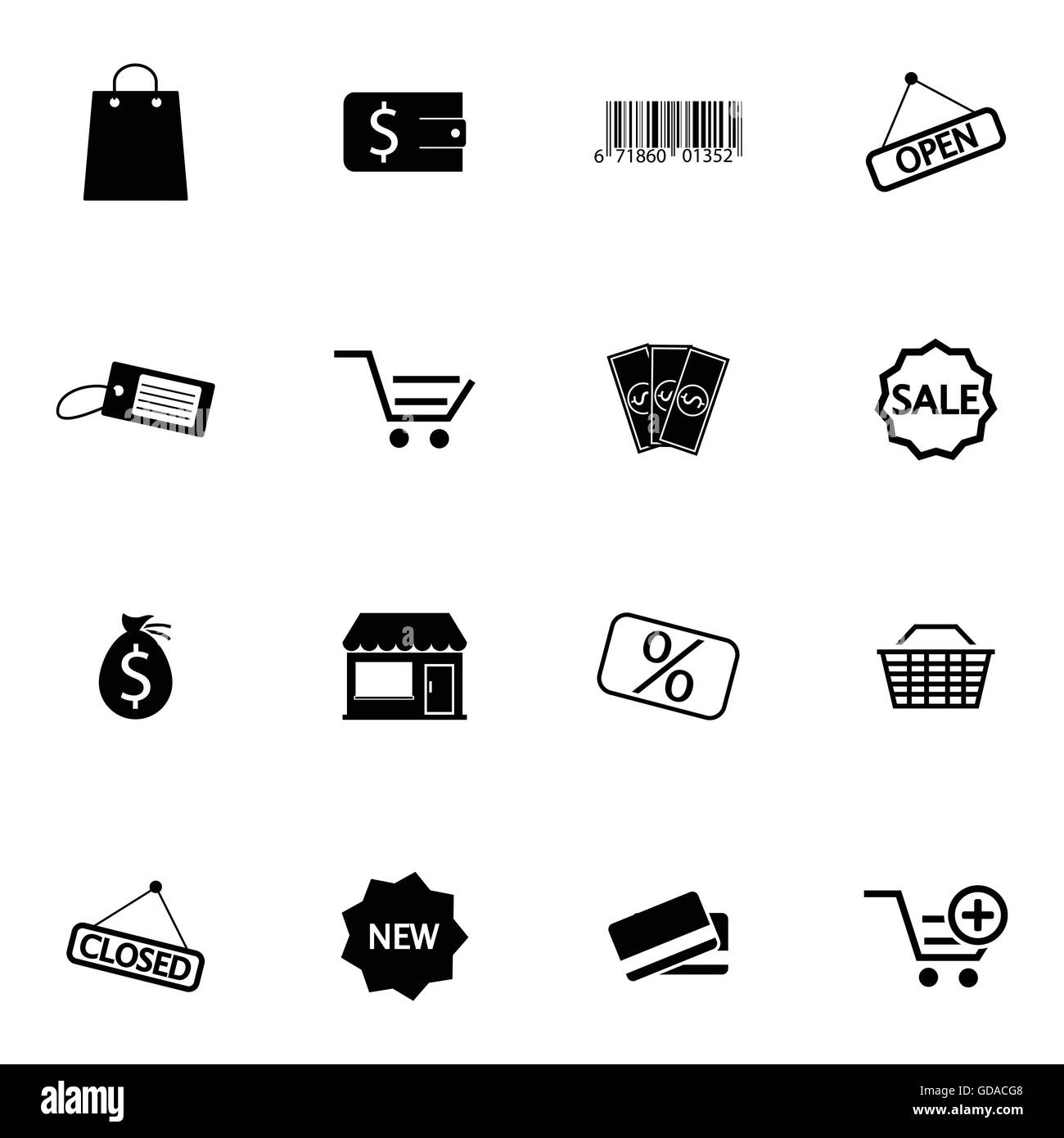 Vector black shop icons set Stock Vector Image & Art - Alamy