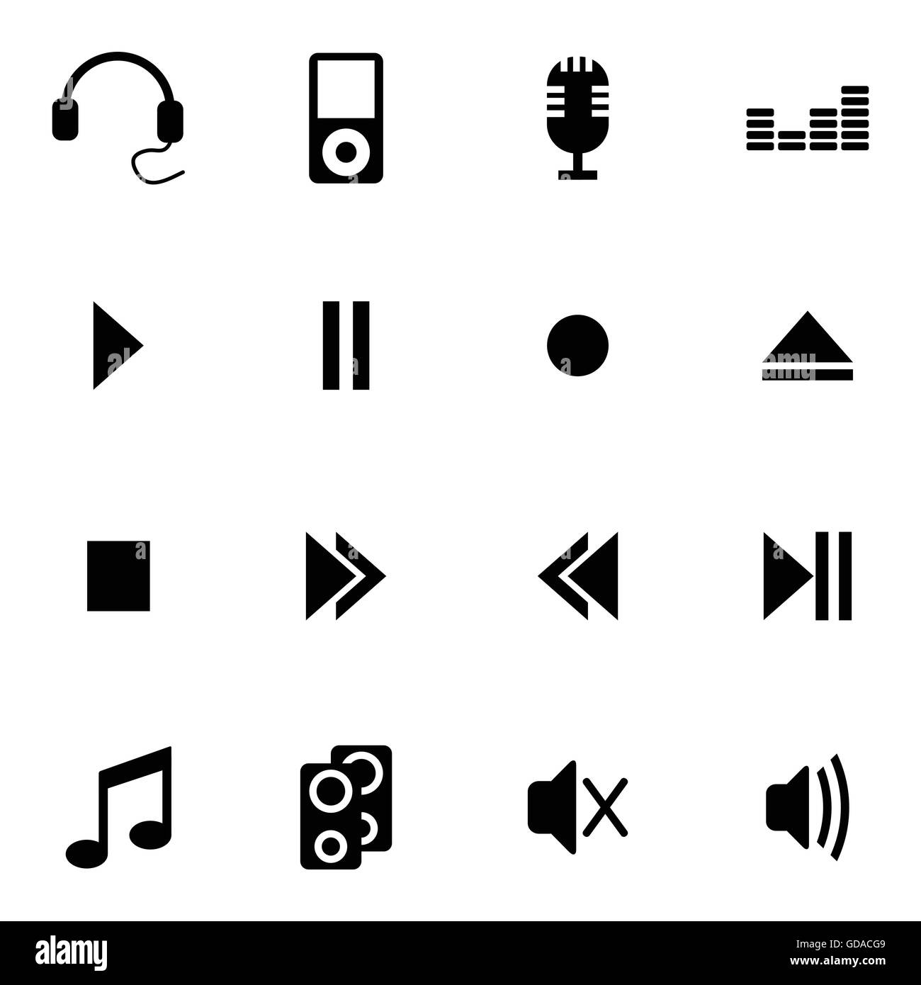 Vector black sound icons set Stock Vector Image & Art - Alamy