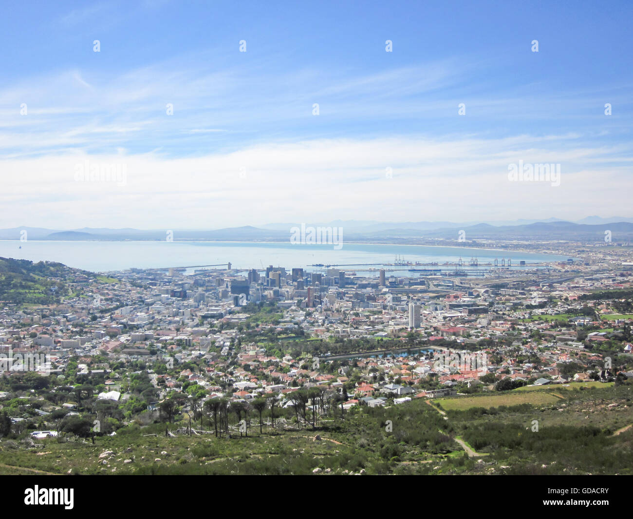 South Africa, Western Cape, Cape Town, Cape Town from above, view over ...