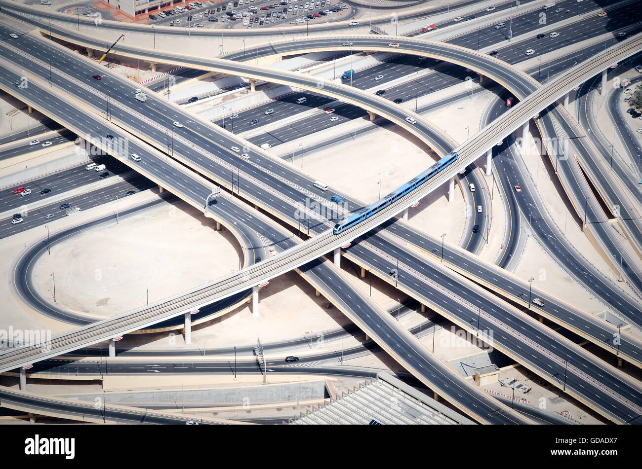 Dubai road network aerial hi-res stock photography and images - Alamy