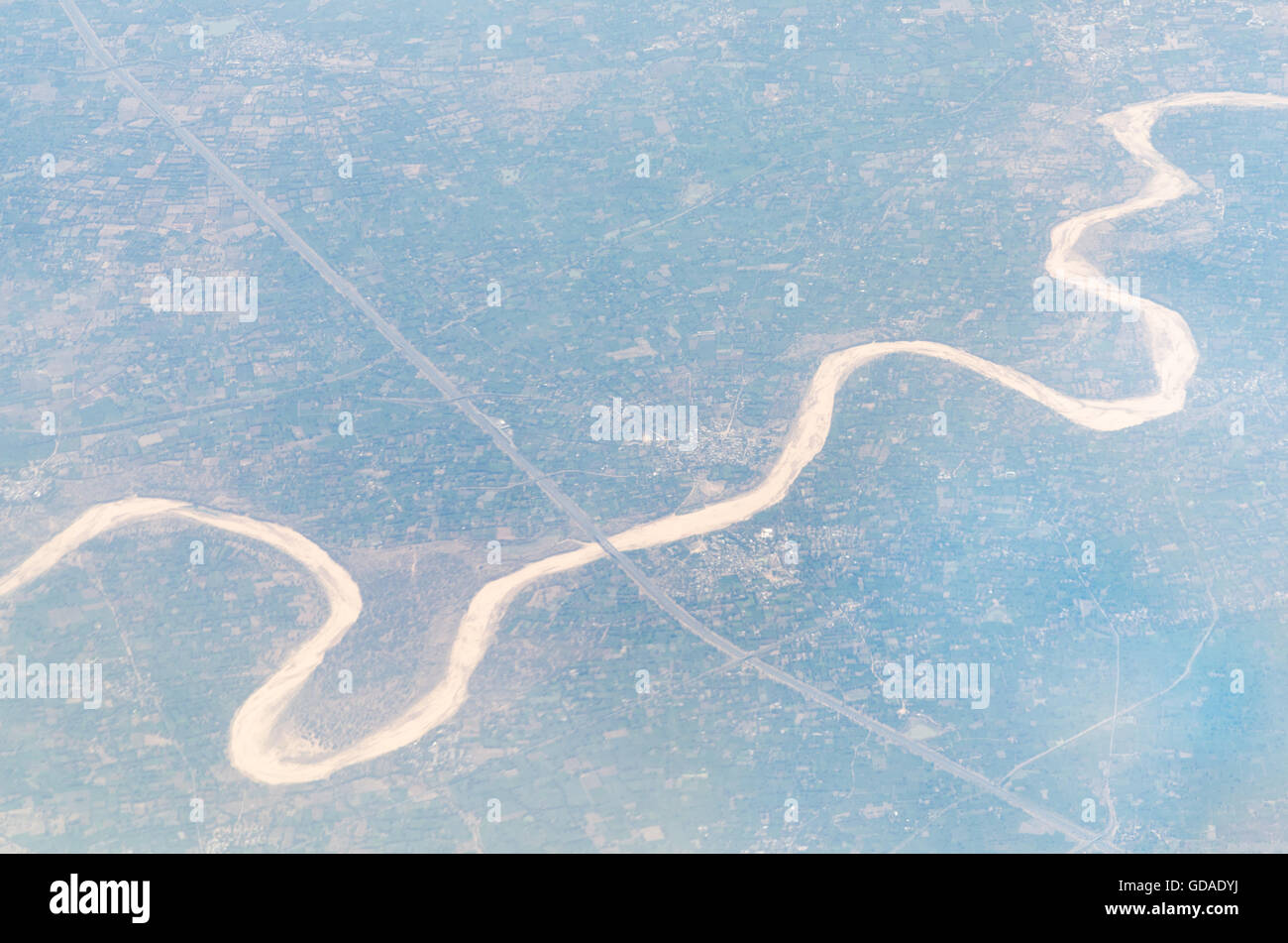 Aerial view of a river Stock Photo - Alamy