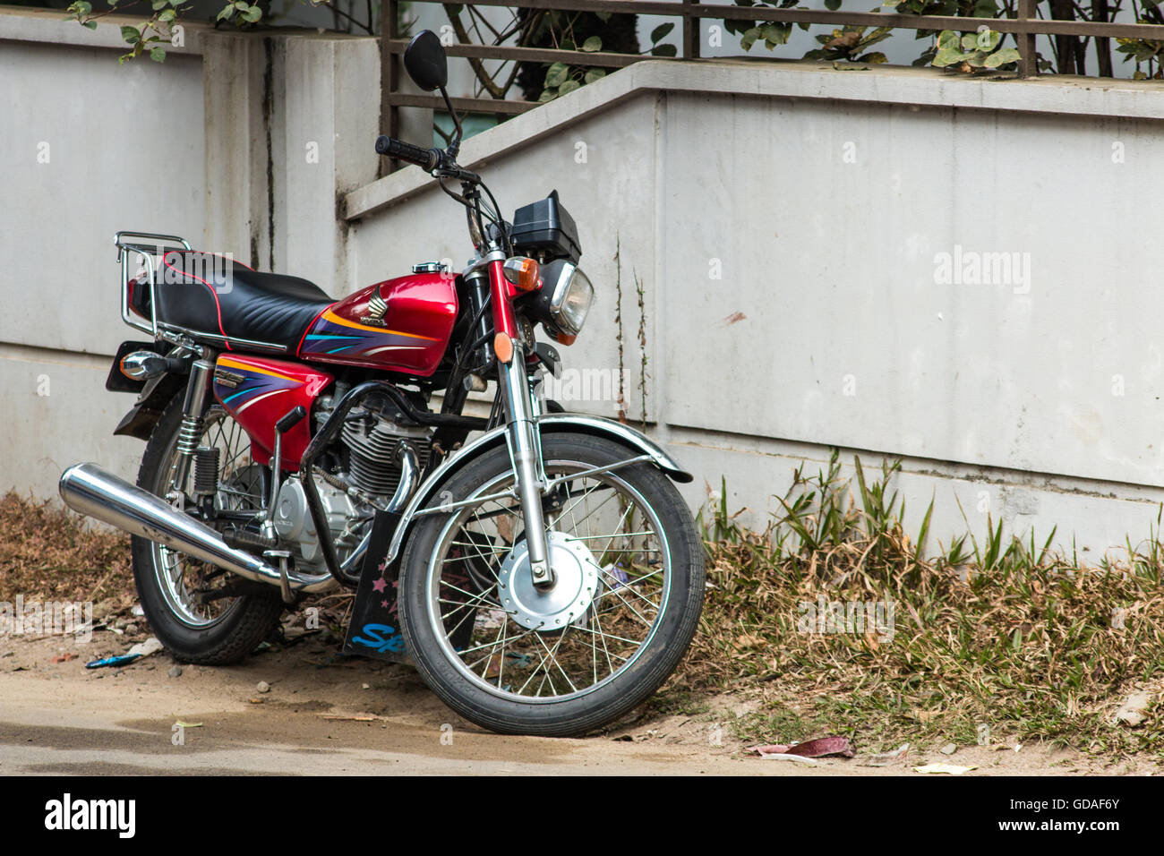 Motorcycle parked in Sylhet Bangladesh Stock Photo - Alamy