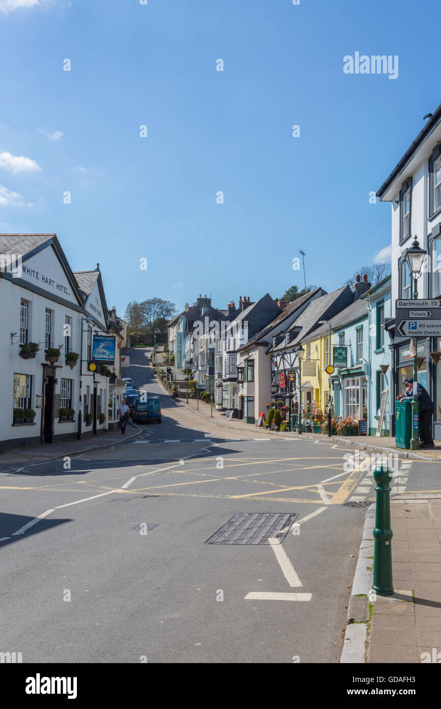 Shops in Church Street, the main road through Modbury, an historic ...
