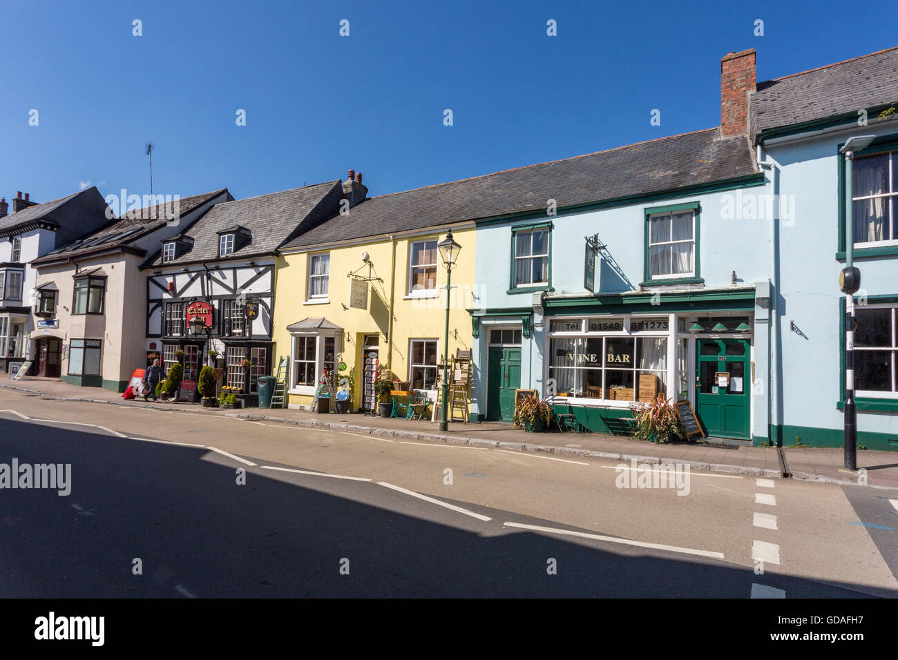 Shops in Church Street, the main road through Modbury, an historic ...