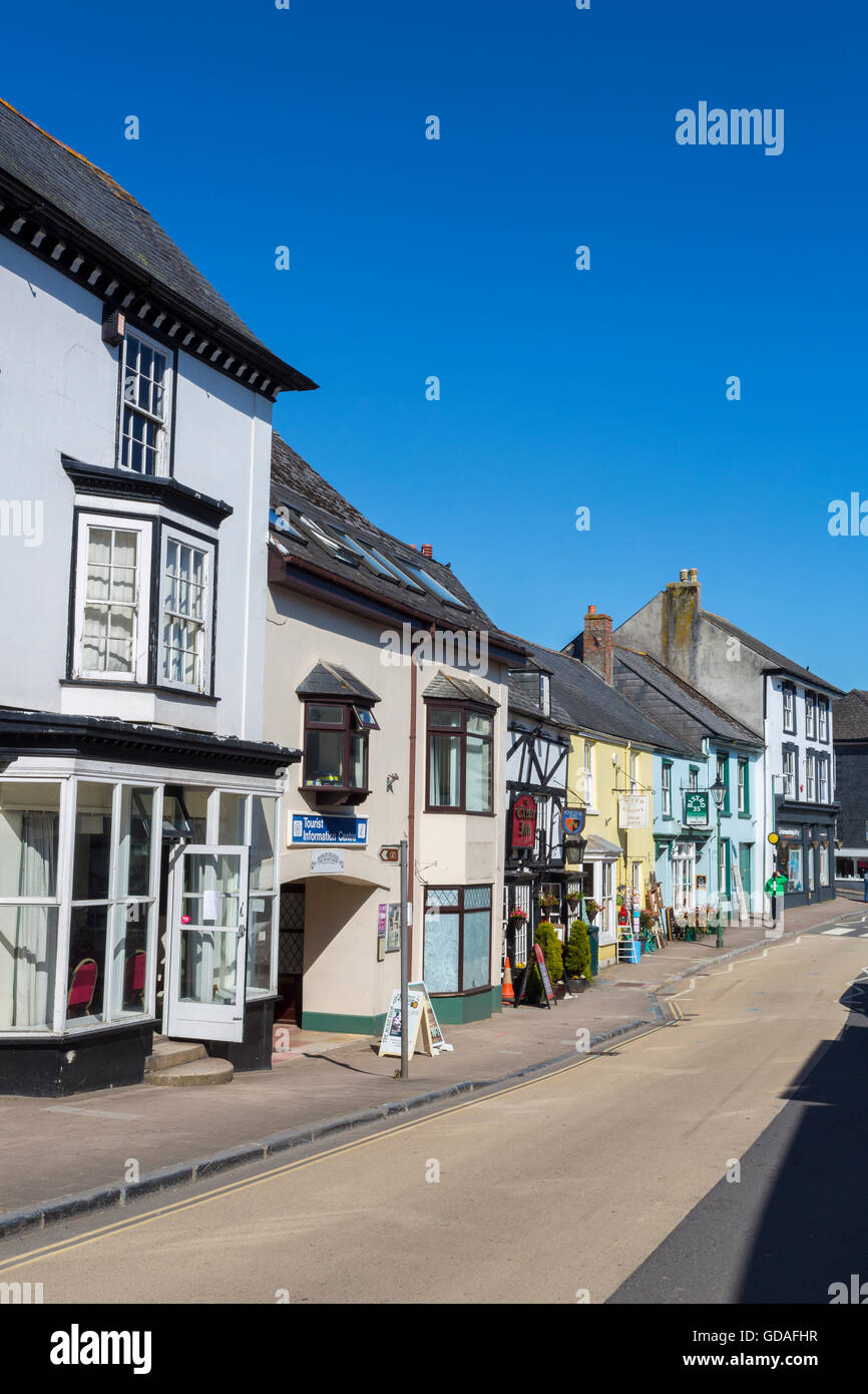 Shops in Church Street, the main road through Modbury, an historic ...