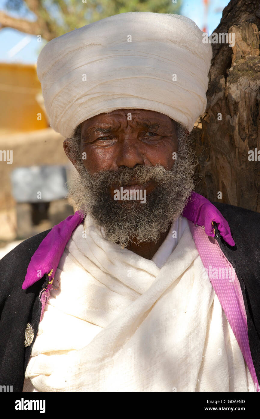 Ethiopian elder. Christian orthodox priest. Axum. Tigray, Ethiopia ...