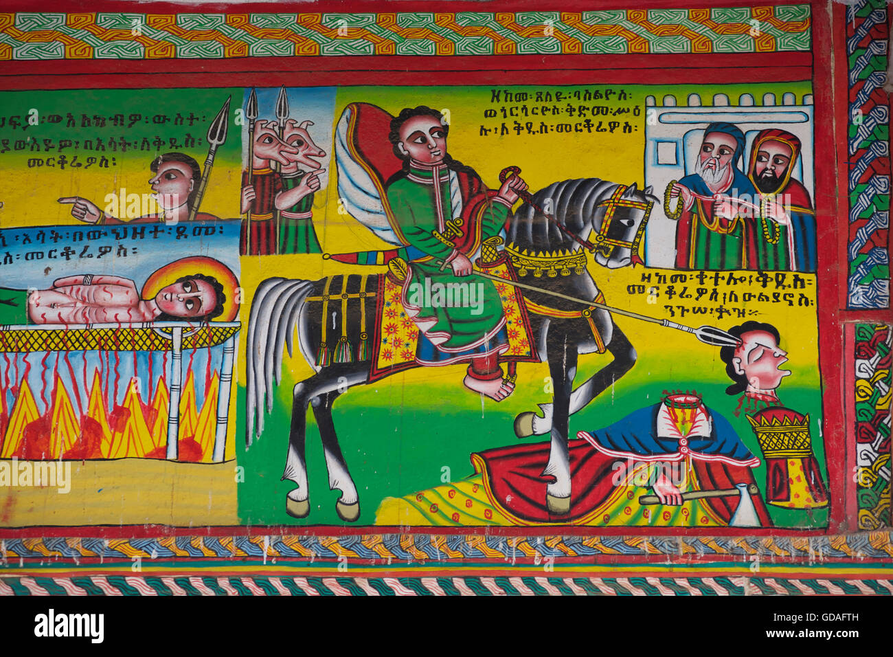 Christian murals on the walls of Enda Iyesus Church, Axum. Aksum ...