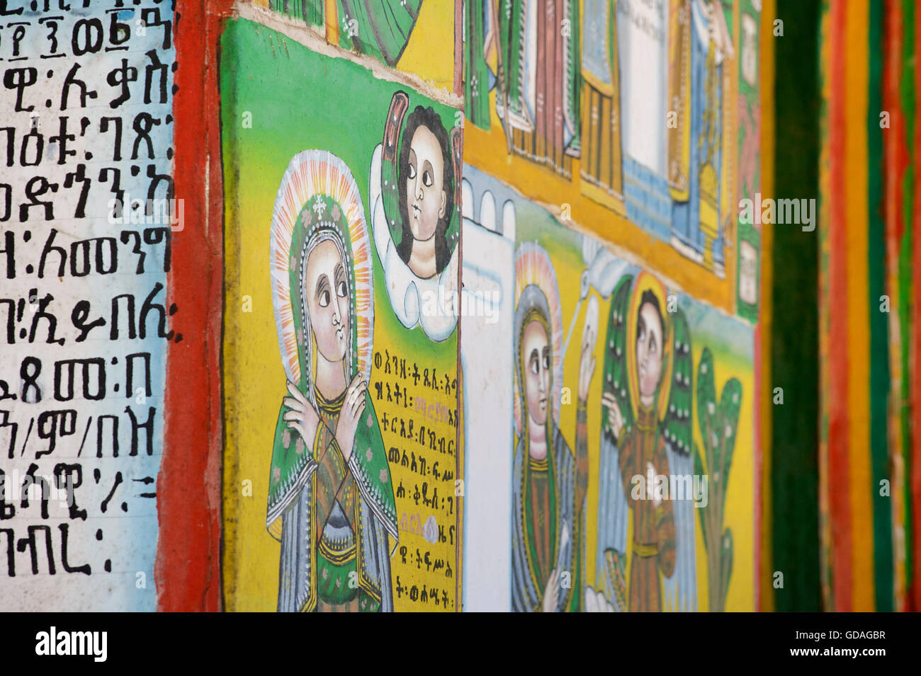 Christian murals on the walls of Enda Iyesus Church, Axum. Aksum ...