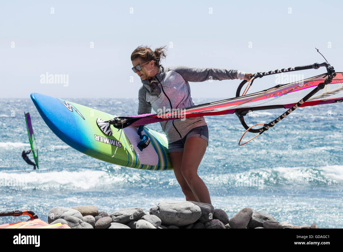 Windsurfing woman hi-res stock photography and images - Alamy