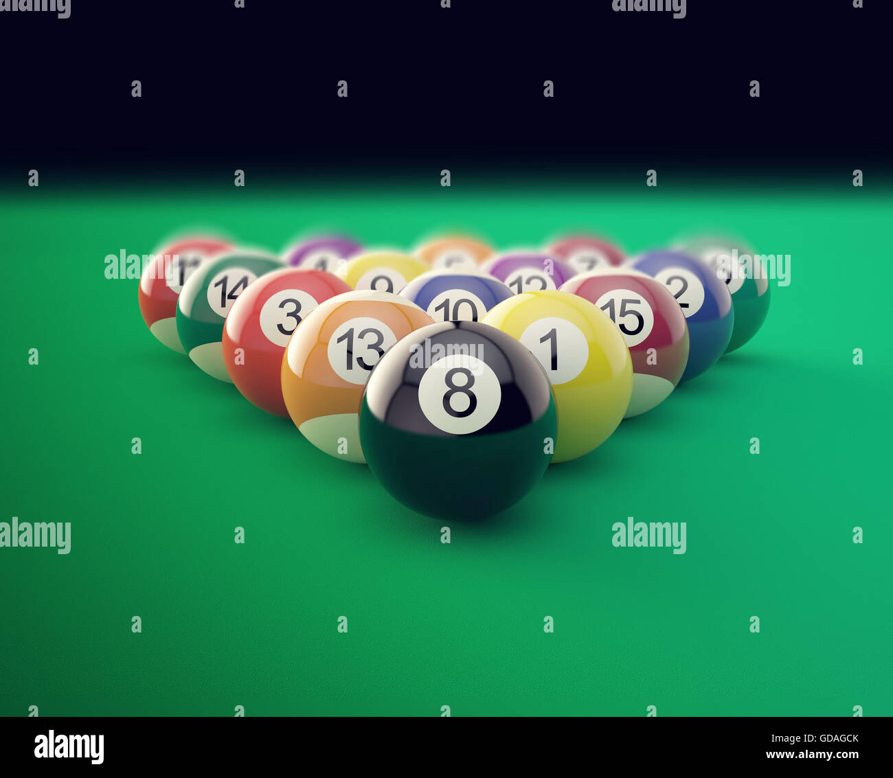 Group of shiny billiard balls with soft edges. 3d illustration Stock ...