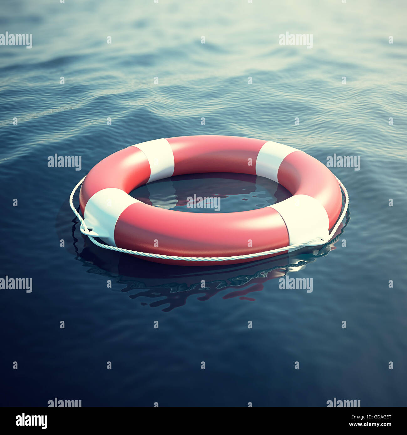 Lifebuoy in the sea, the ocean. 3d illustration Stock Photo - Alamy