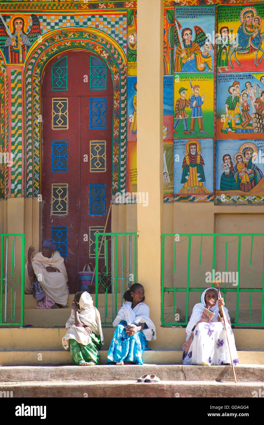 Christian pilgrims at Enda Iyesus Church, Axum. Aksum. Ethiopia Stock ...
